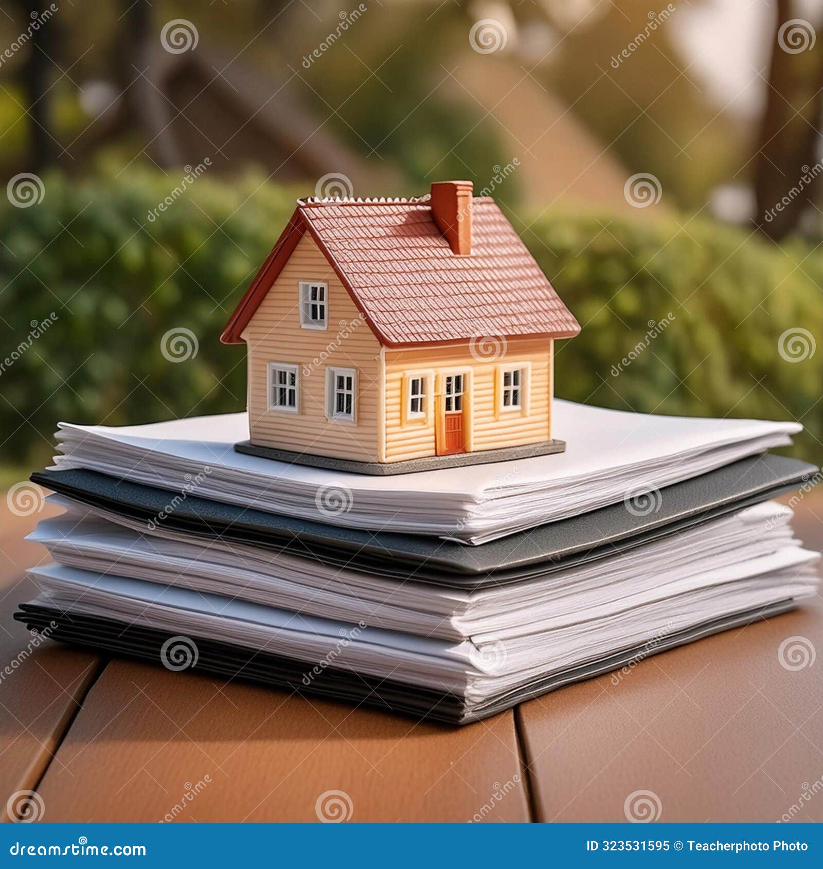 The Tiny House Resting on Top of a Stack of Papers Illustrate the ...