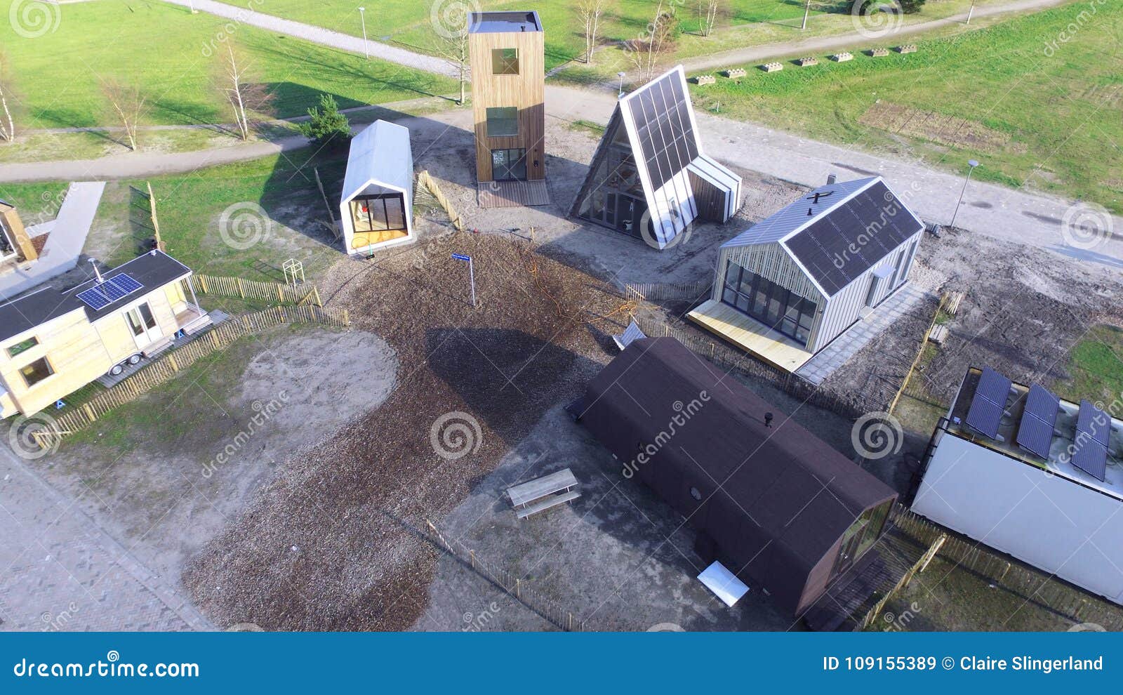 Tiny Houses stock image. Image of aerial, home, social - 109155389