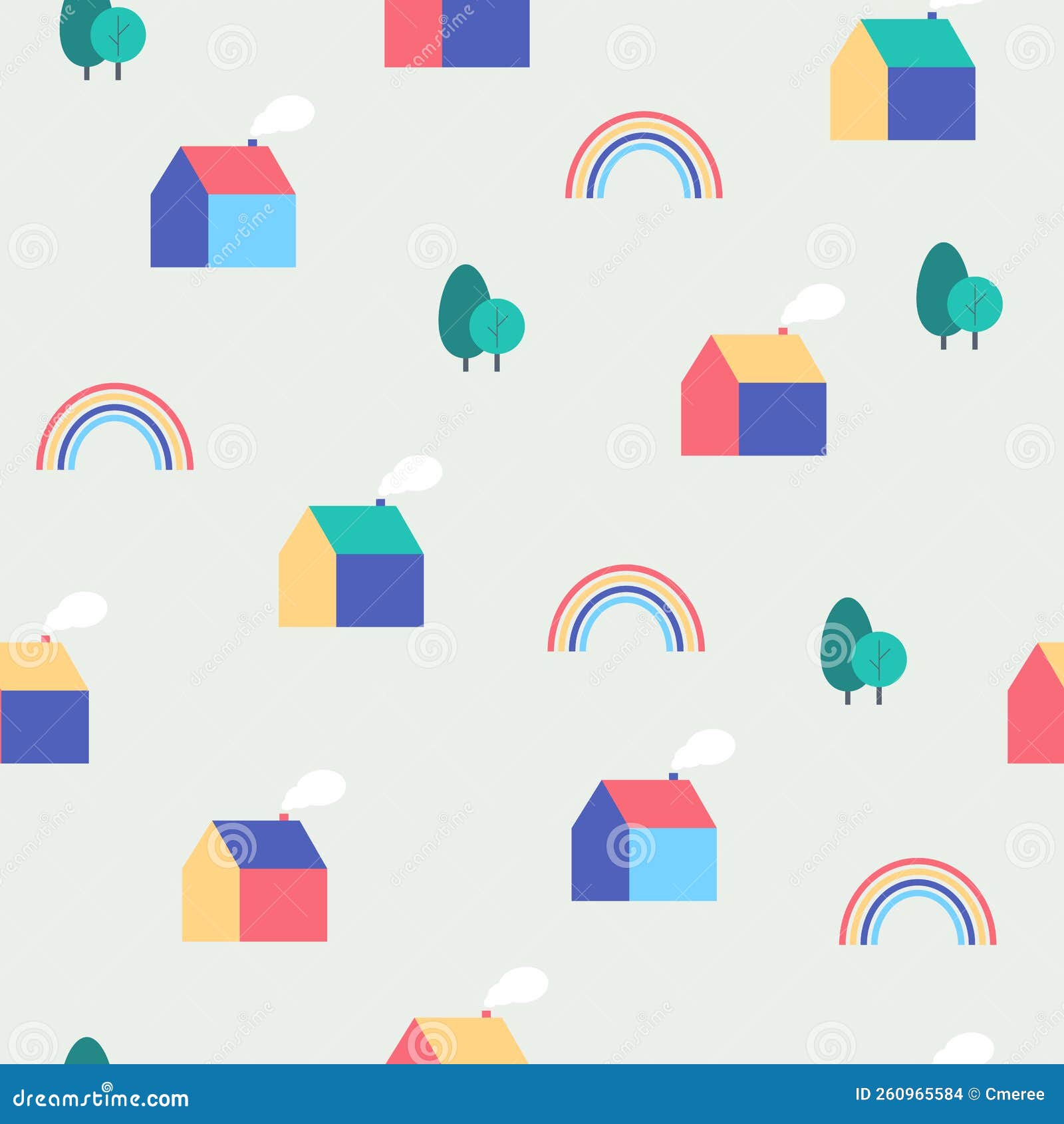 Tiny houses pattern stock vector. Illustration of home - 260965584