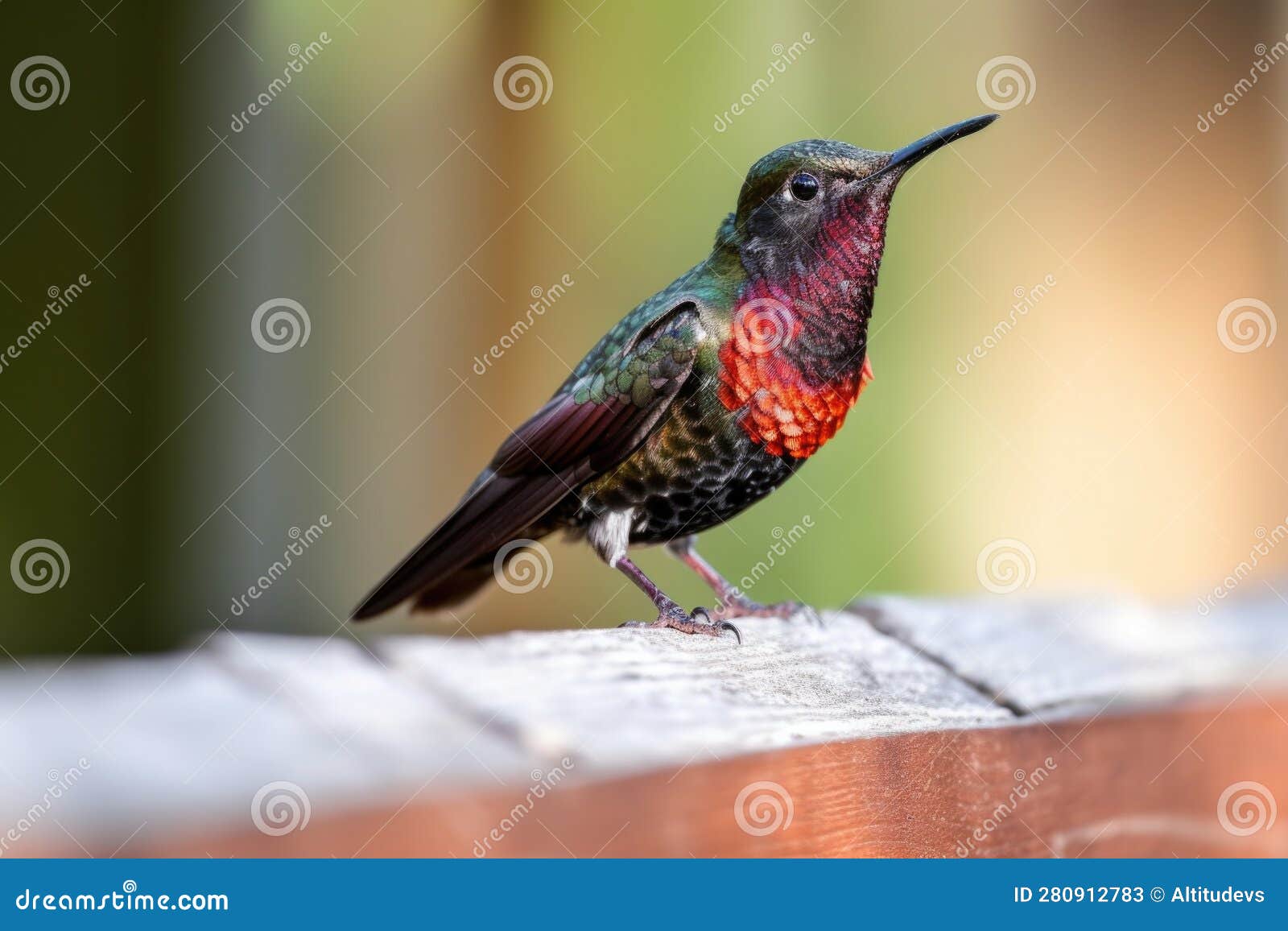 Tiny Hummingbird, Fluttering Its Wings and Soaring in the Sky Stock ...