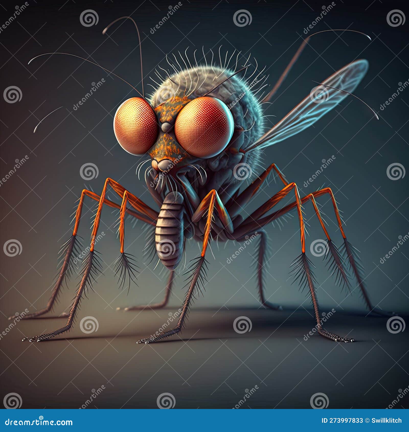 Tiny Insect Monster. Abstract Flying Creature or Funny Bug with Cute ...