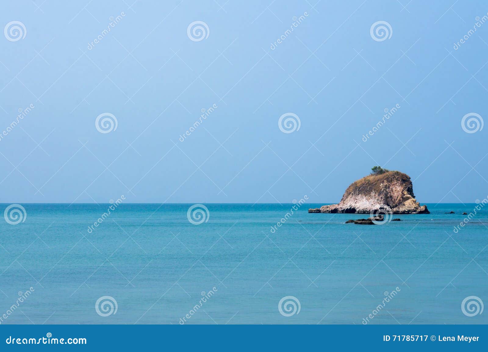Tiny Island in the Middle of an Empty Ocean Stock Image - Image of ...