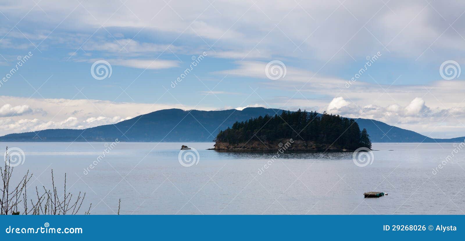 Tiny Island in Puget Sound stock photo. Image of trees - 29268026