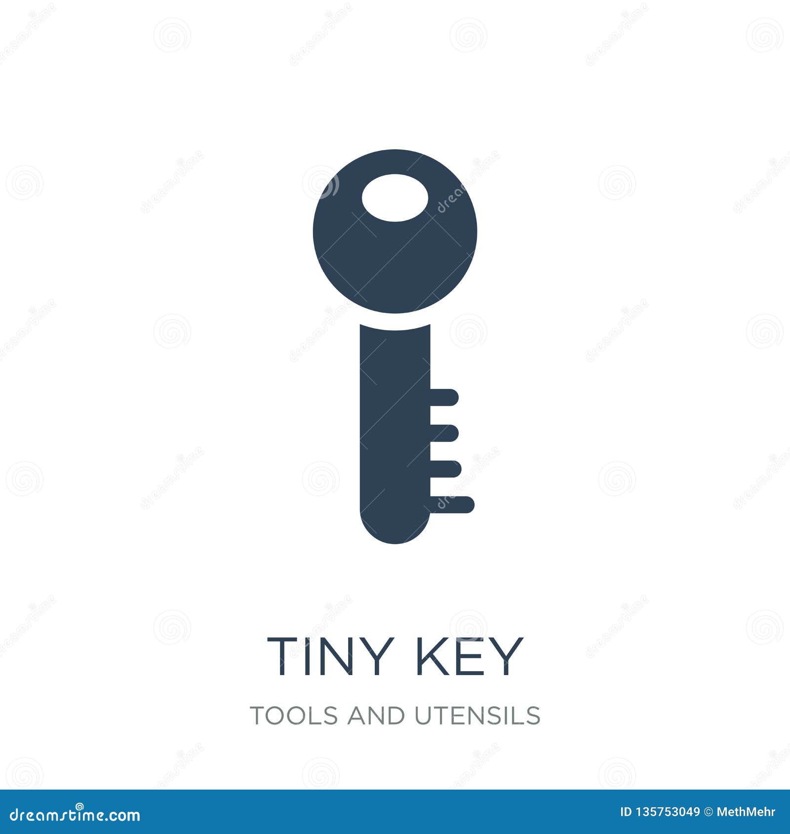 Tiny Key Icon in Trendy Design Style. Tiny Key Icon Isolated on White ...