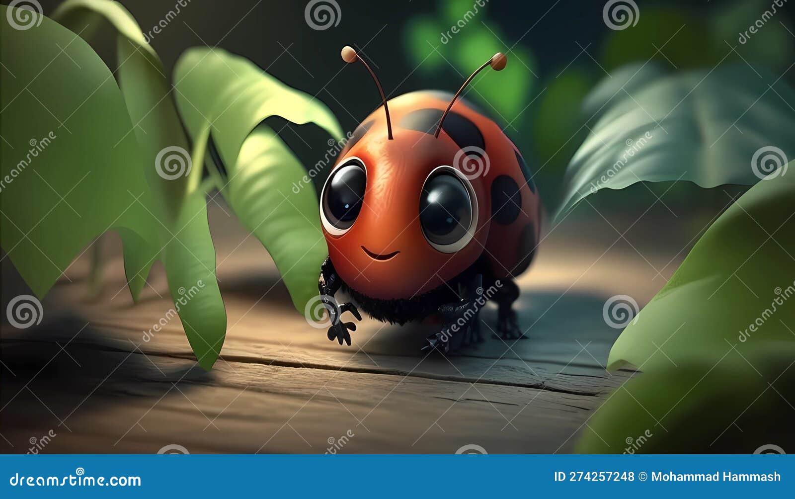 Tiny Ladybug with Red Shell, Made with Generative AI Stock Illustration ...
