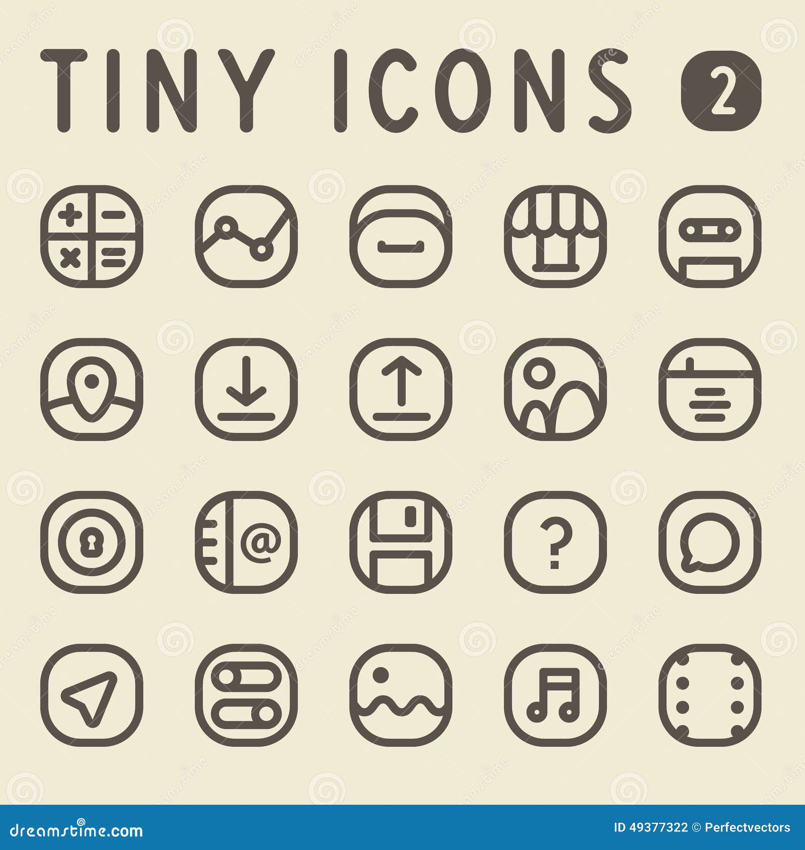 Tiny Line IconsSet 2 stock vector. Illustration of multimedia - 49377322