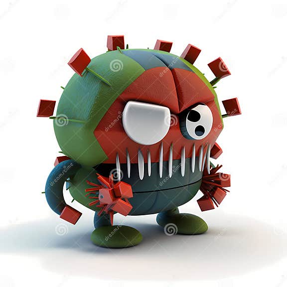 Tiny Malware Character. Generative AI Stock Illustration - Illustration ...