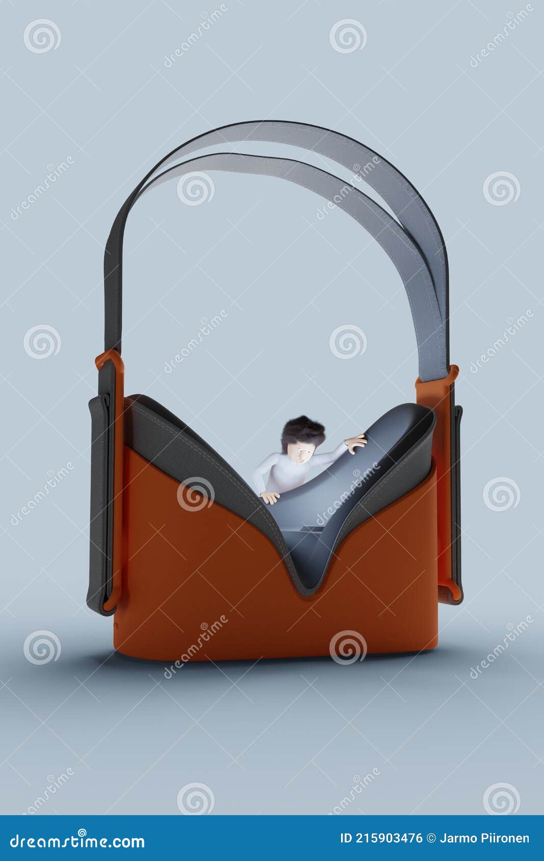Tiny Man Looking Inside Vr Glasses. Stock Illustration - Illustration ...