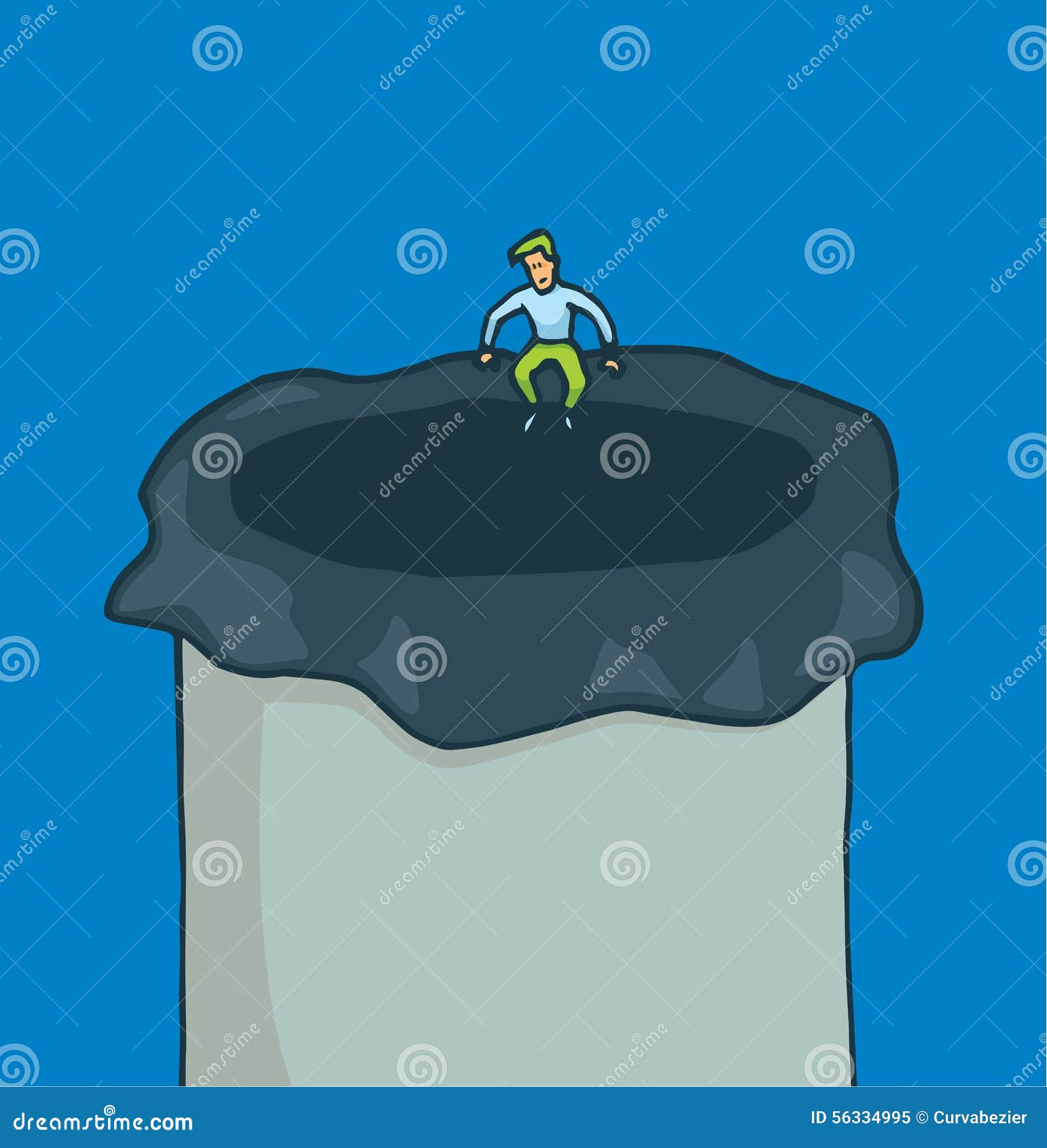 Man Sitting On Ledge At Night Illustration | CartoonDealer.com #27549500