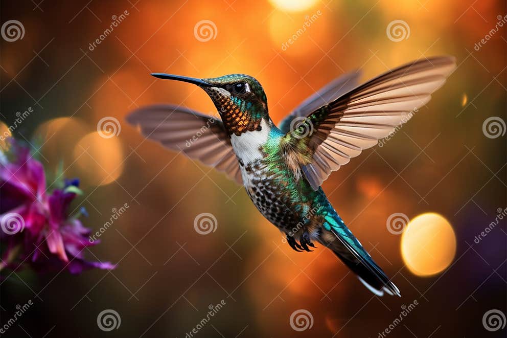 A Tiny Marvel, a Hummingbird Hovers Gracefully in the Boundless ...