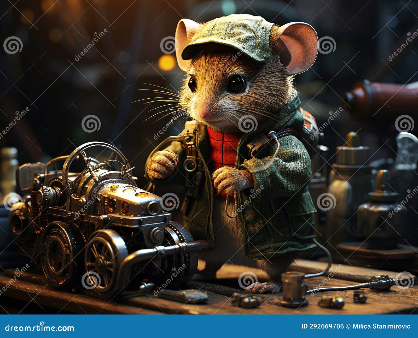 Tiny Mechanic: Little Mouse Expertly Fixes His Tiny Car Stock ...