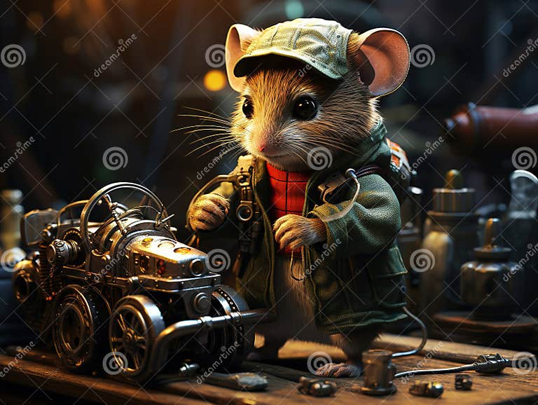Tiny Mechanic: Little Mouse Expertly Fixes His Tiny Car Stock ...