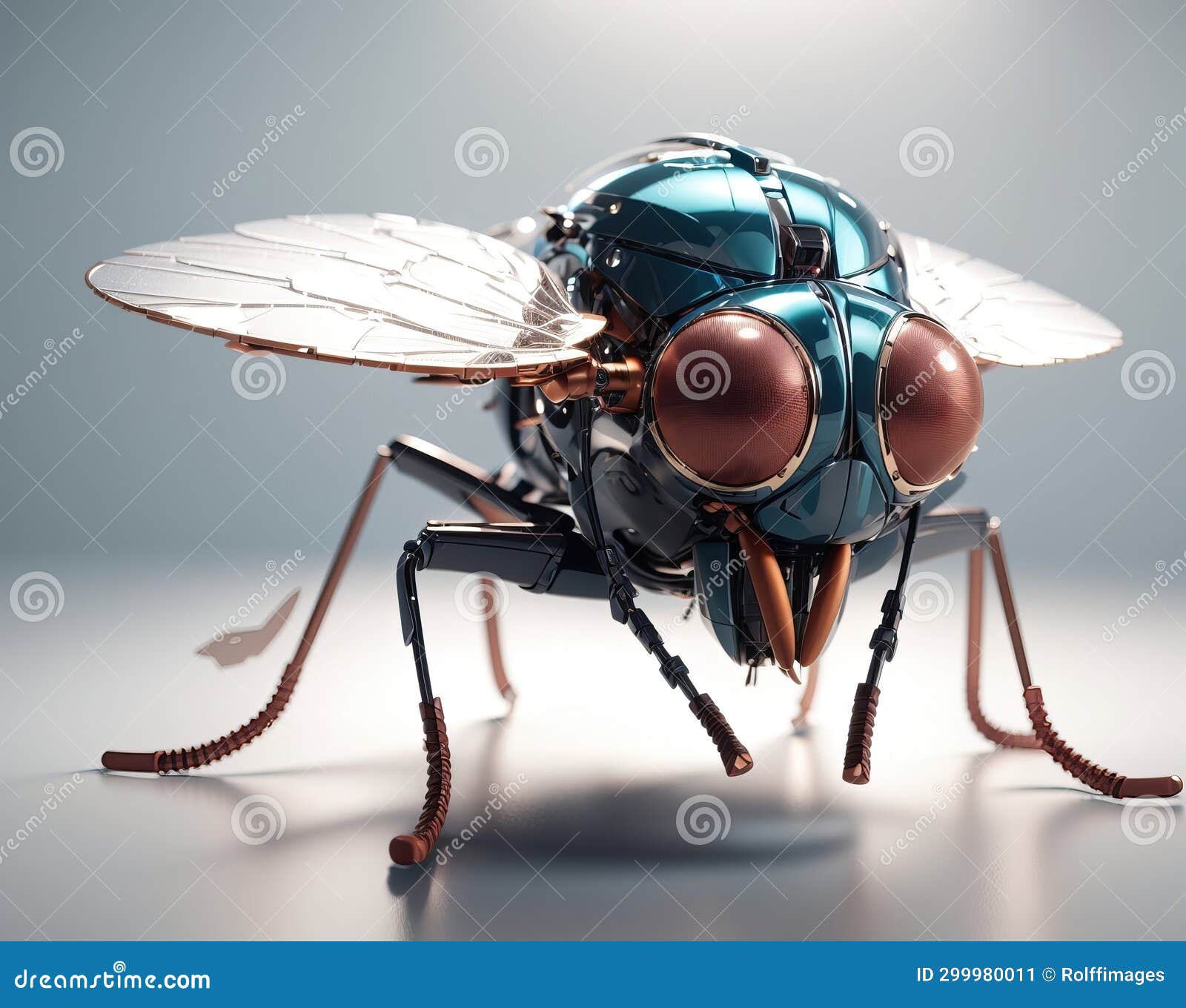 Tiny mechanical fly stock illustration. Illustration of intelligence ...