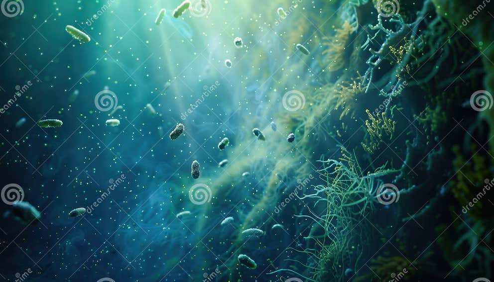 Microorganisms Thriving in a Vibrant Underwater Ecosystem with Sunlight ...