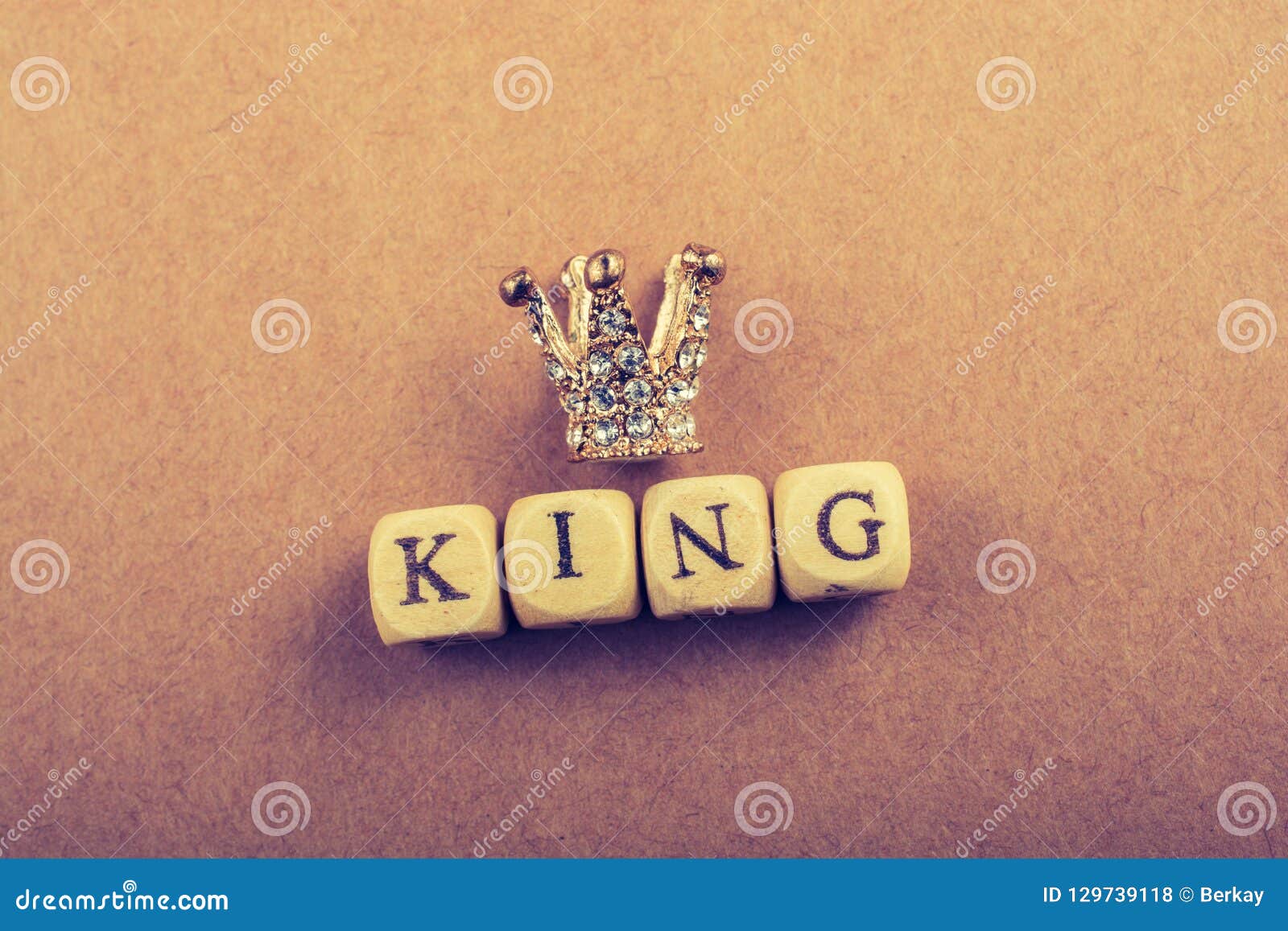 Tiny Model Crown beside the King Wording Stock Photo - Image of monarch ...