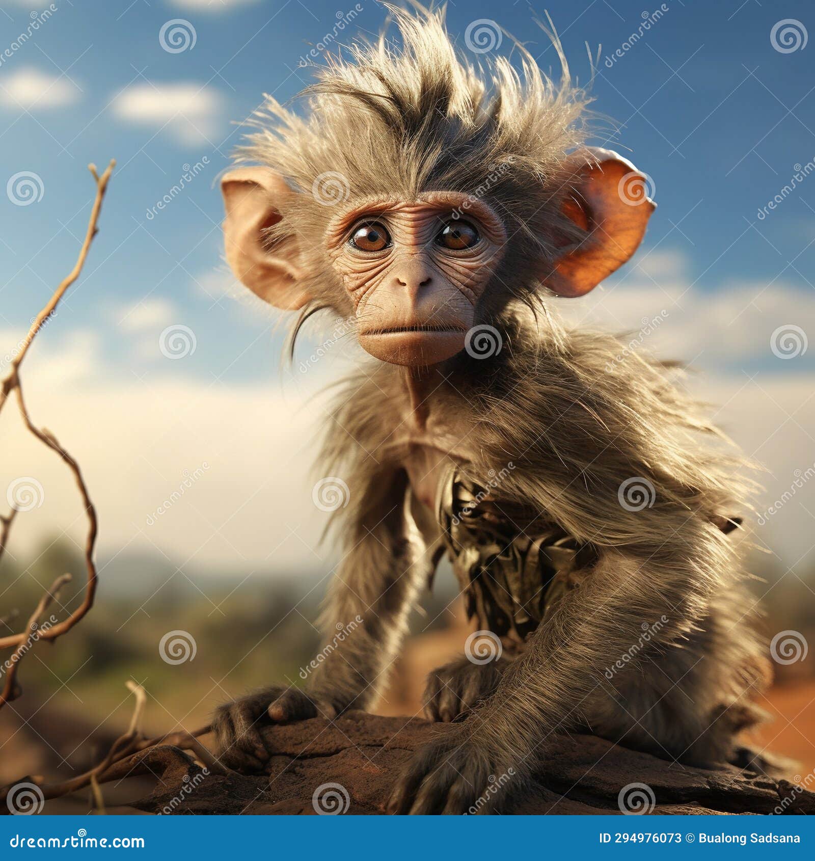 Tiny Monkey Made with Generative AI Illustration Stock Illustration ...