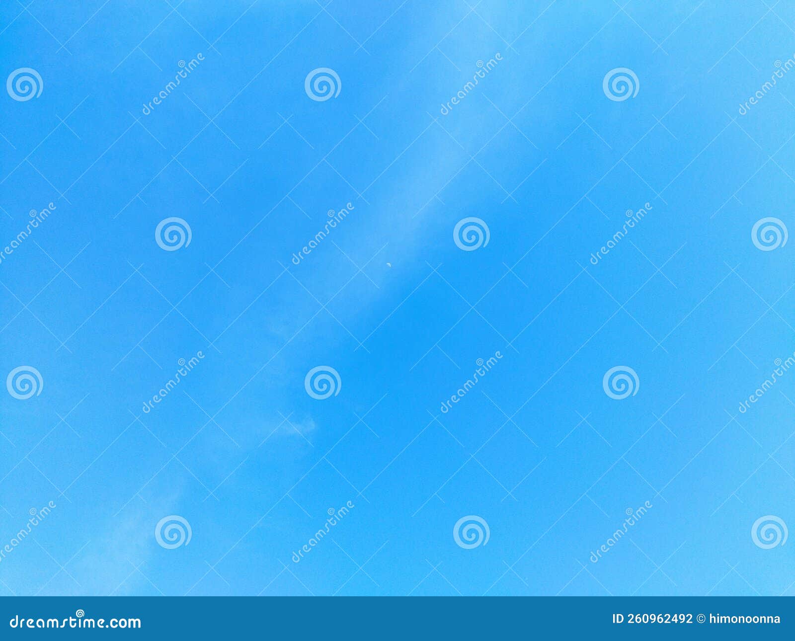 Tiny Moon, Shadow Clouds and Azure Blue Sky Stock Photo - Image of ...