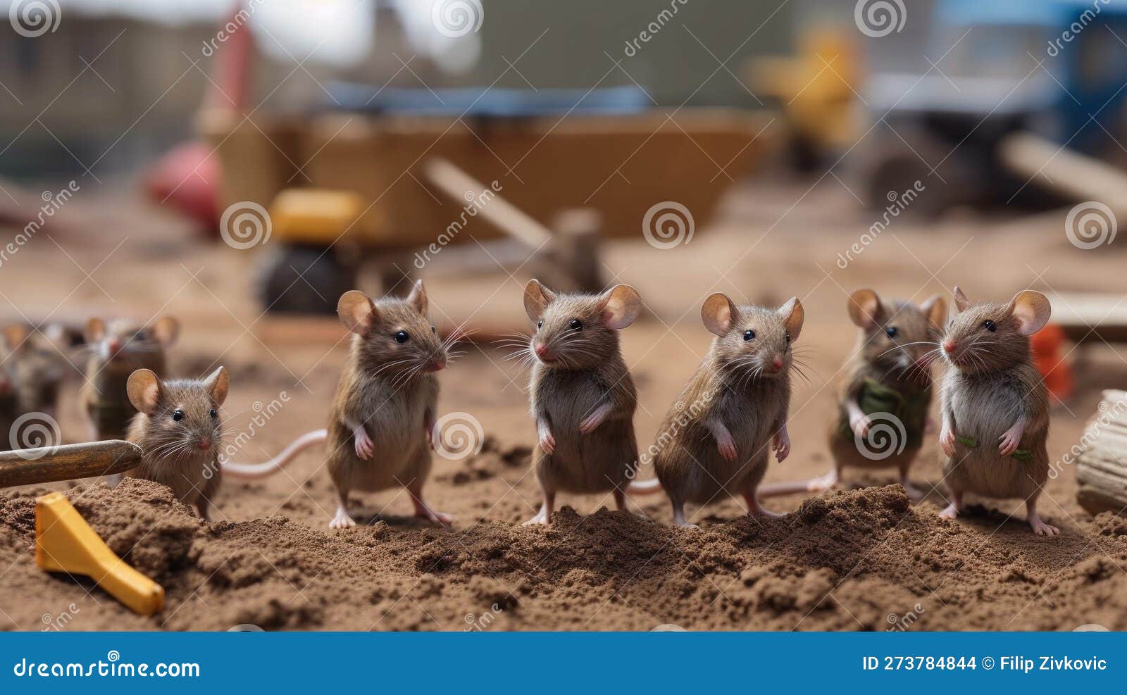 Tiny Mouse Construction Site, Generative AI Stock Illustration ...