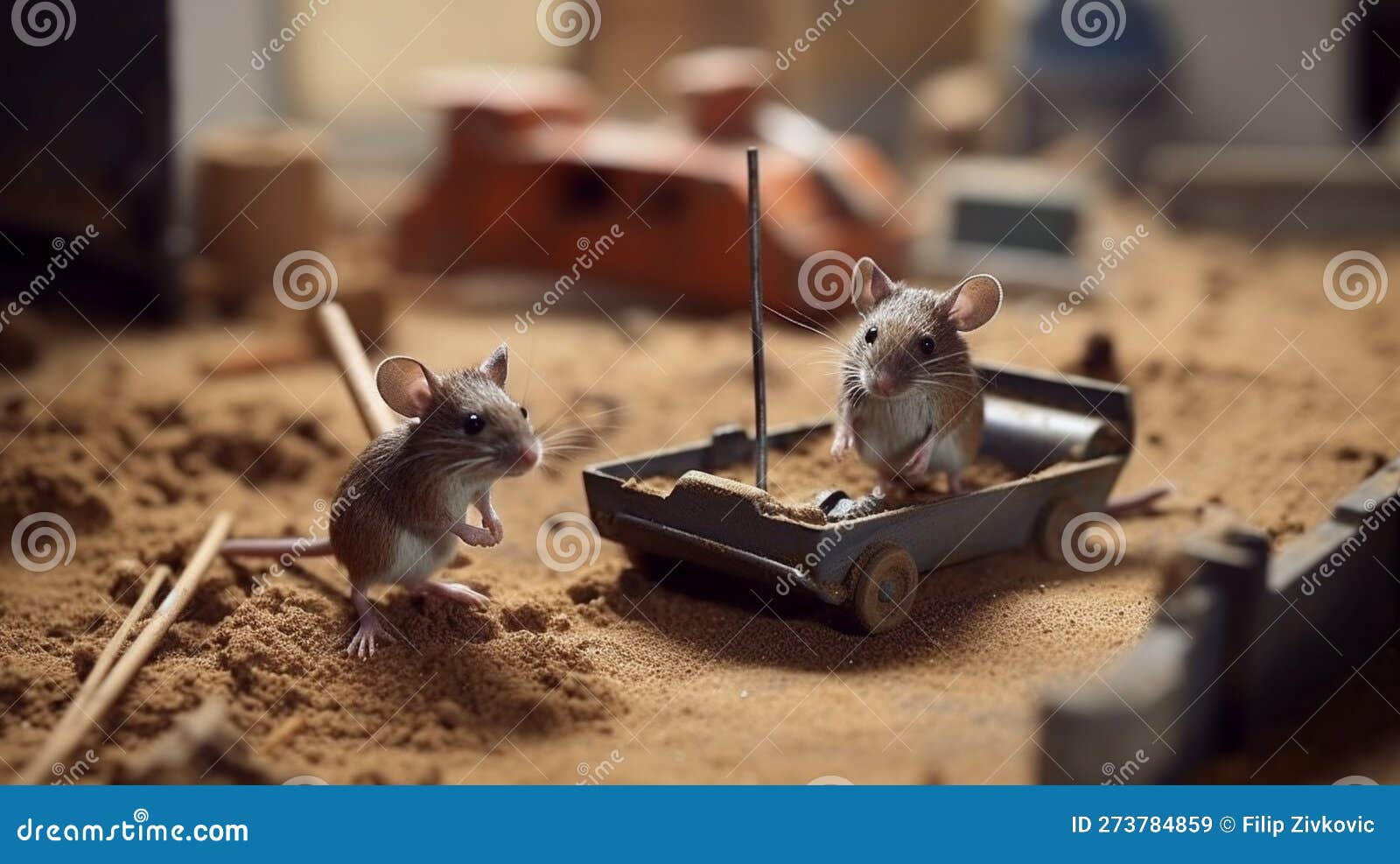 Tiny Mouse Construction Site, Generative AI Stock Illustration ...