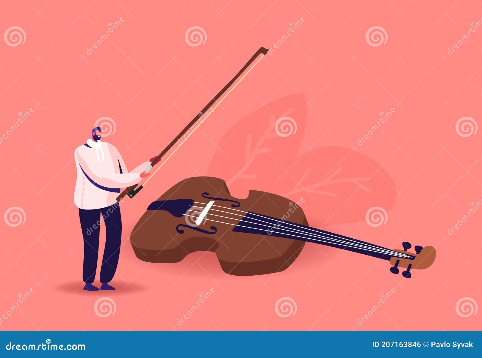 Instrumental Ensemble Performance Flat Illustration Cartoon Vector ...