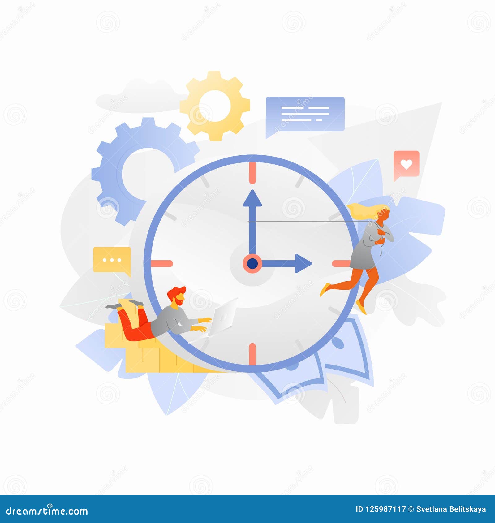 Time Management Process stock vector. Illustration of technology ...