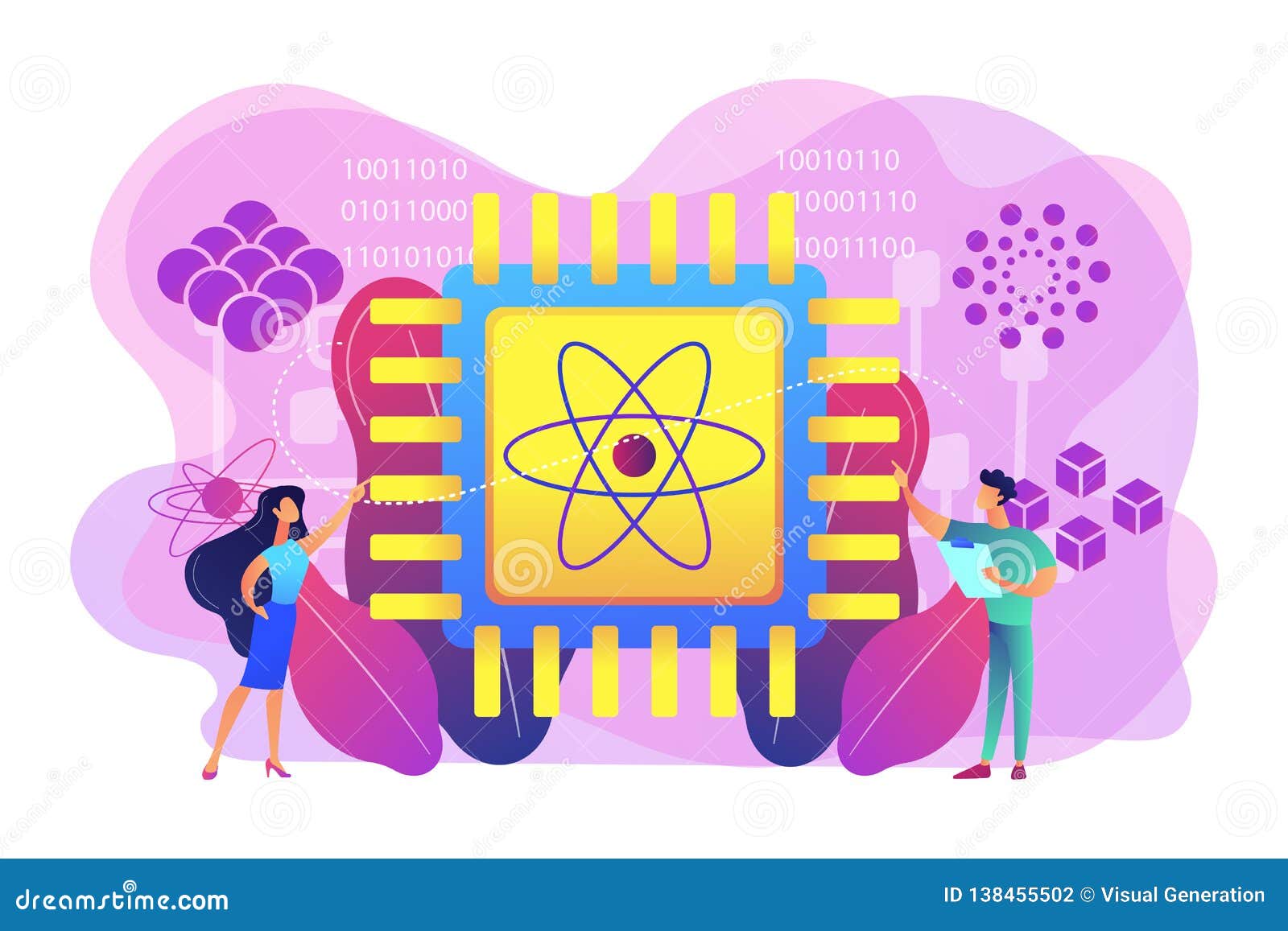 Optical Technology, Photonics Research, Quantum Computing Concept. Tiny ...