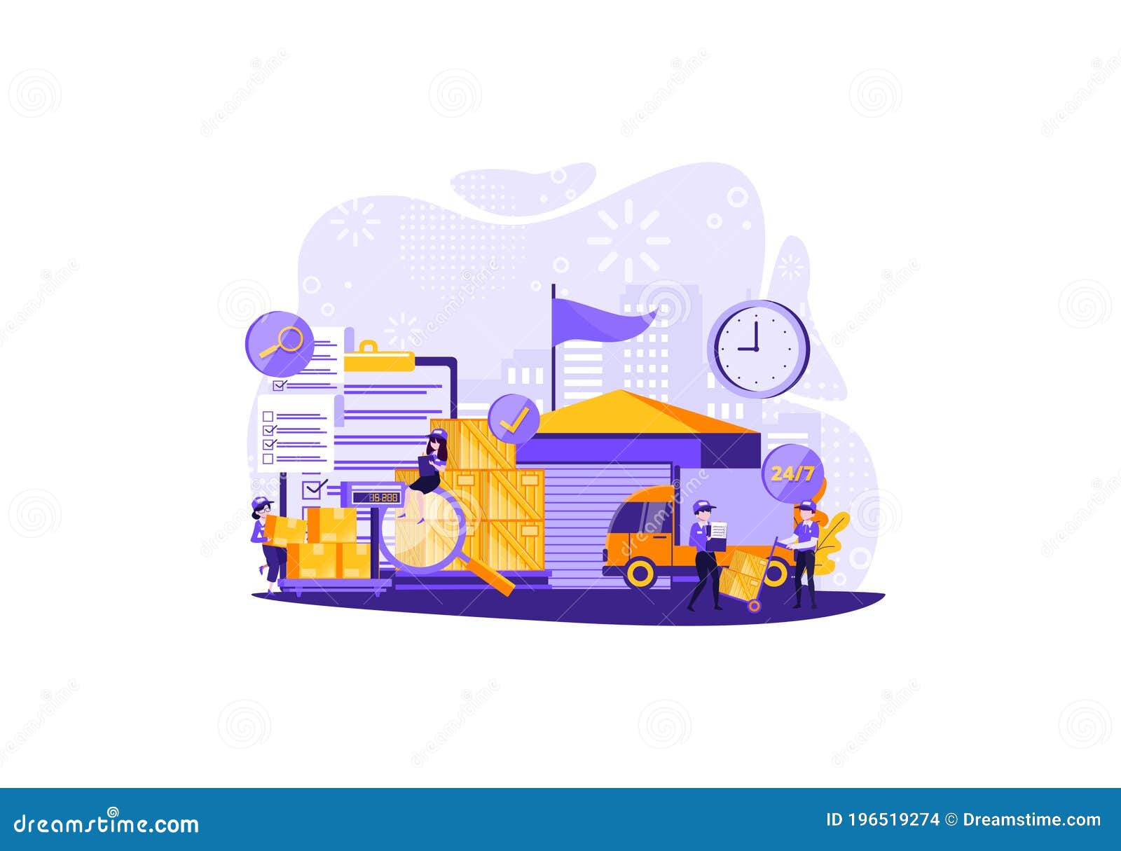 Tiny People Illustration Checking Boxes Concept Landing Page. Stock ...