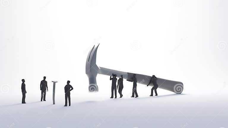 Tiny People Problem Solving Concept Stock Illustration - Illustration ...