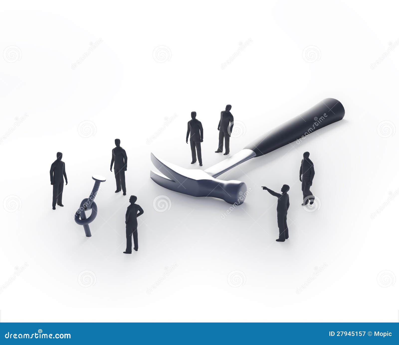 Tiny People Problem Solving Concept Stock Illustration - Illustration ...