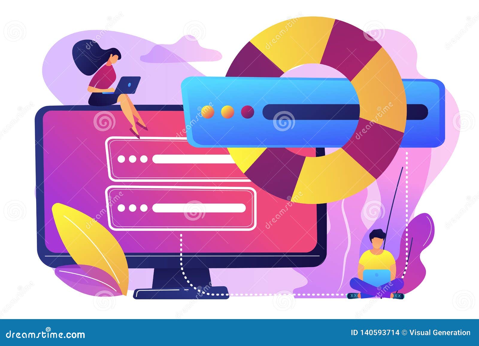 Backup Server Concept Vector Illustration. Stock Vector - Illustration ...