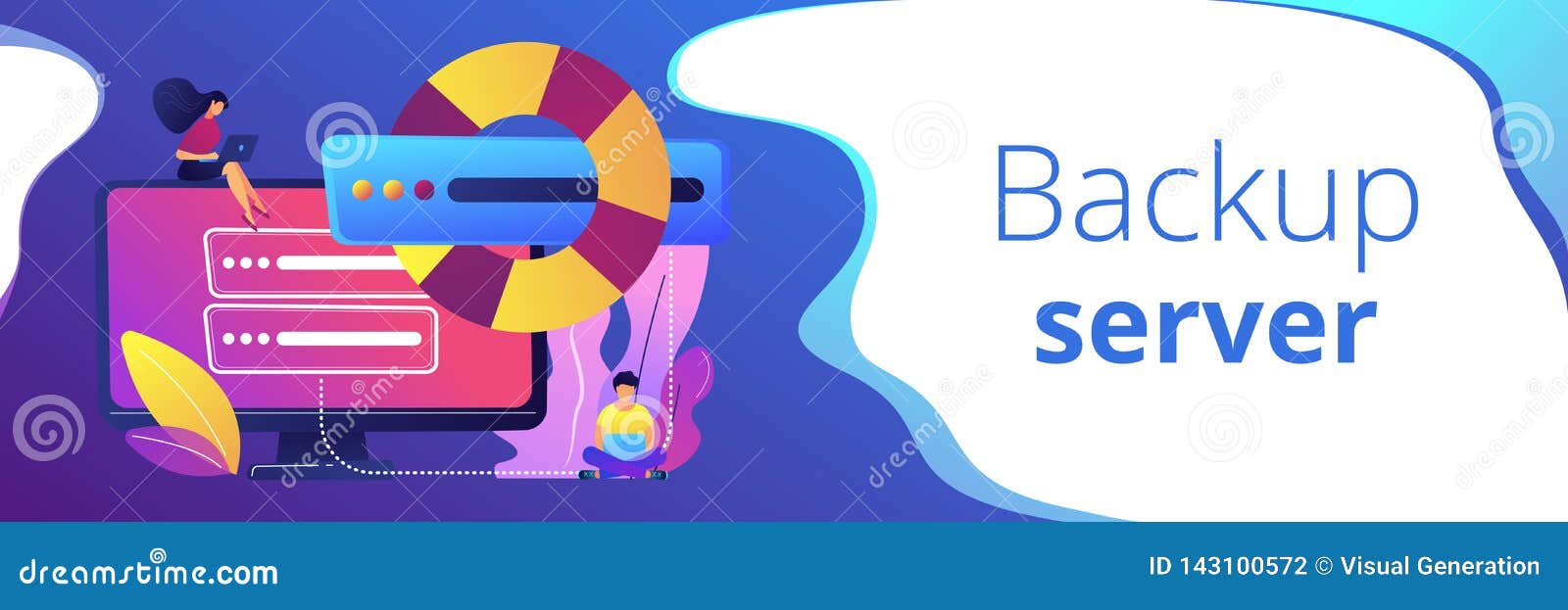 Backup Server Concept Banner Header. Stock Vector - Illustration of ...