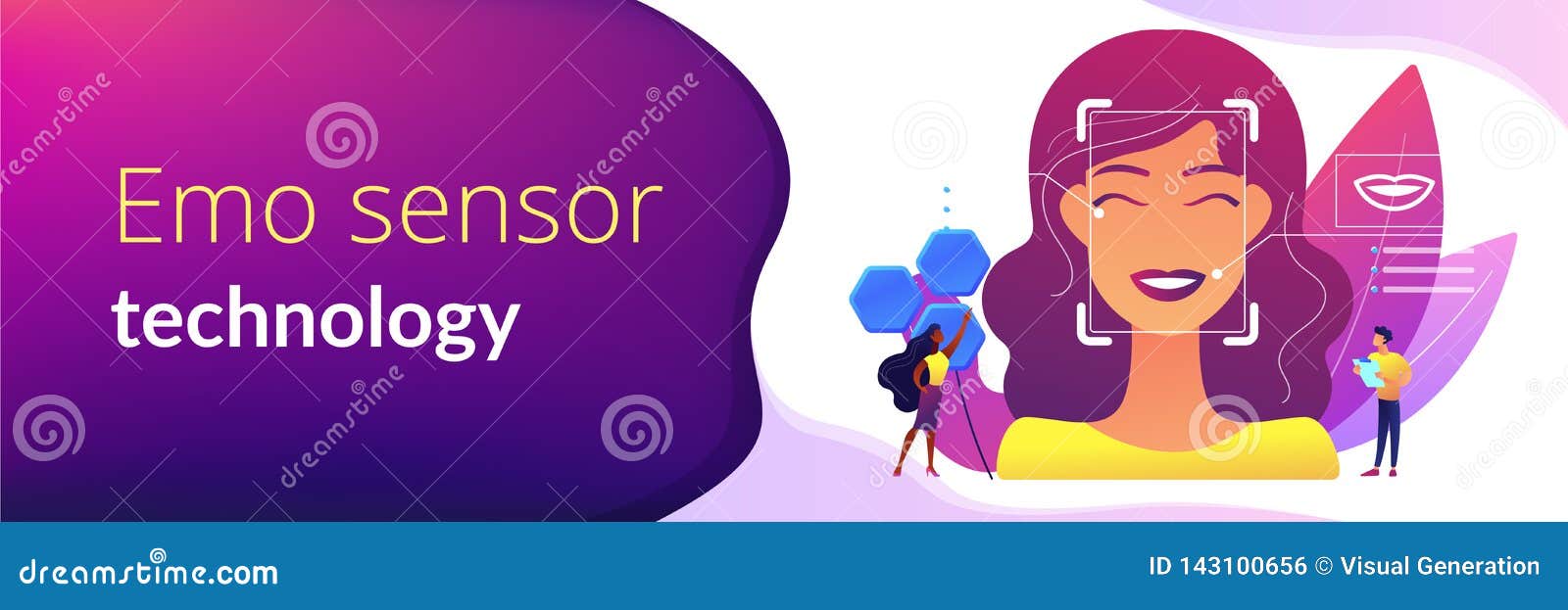 Emotion Detection Concept Banner Header. Stock Vector - Illustration of ...