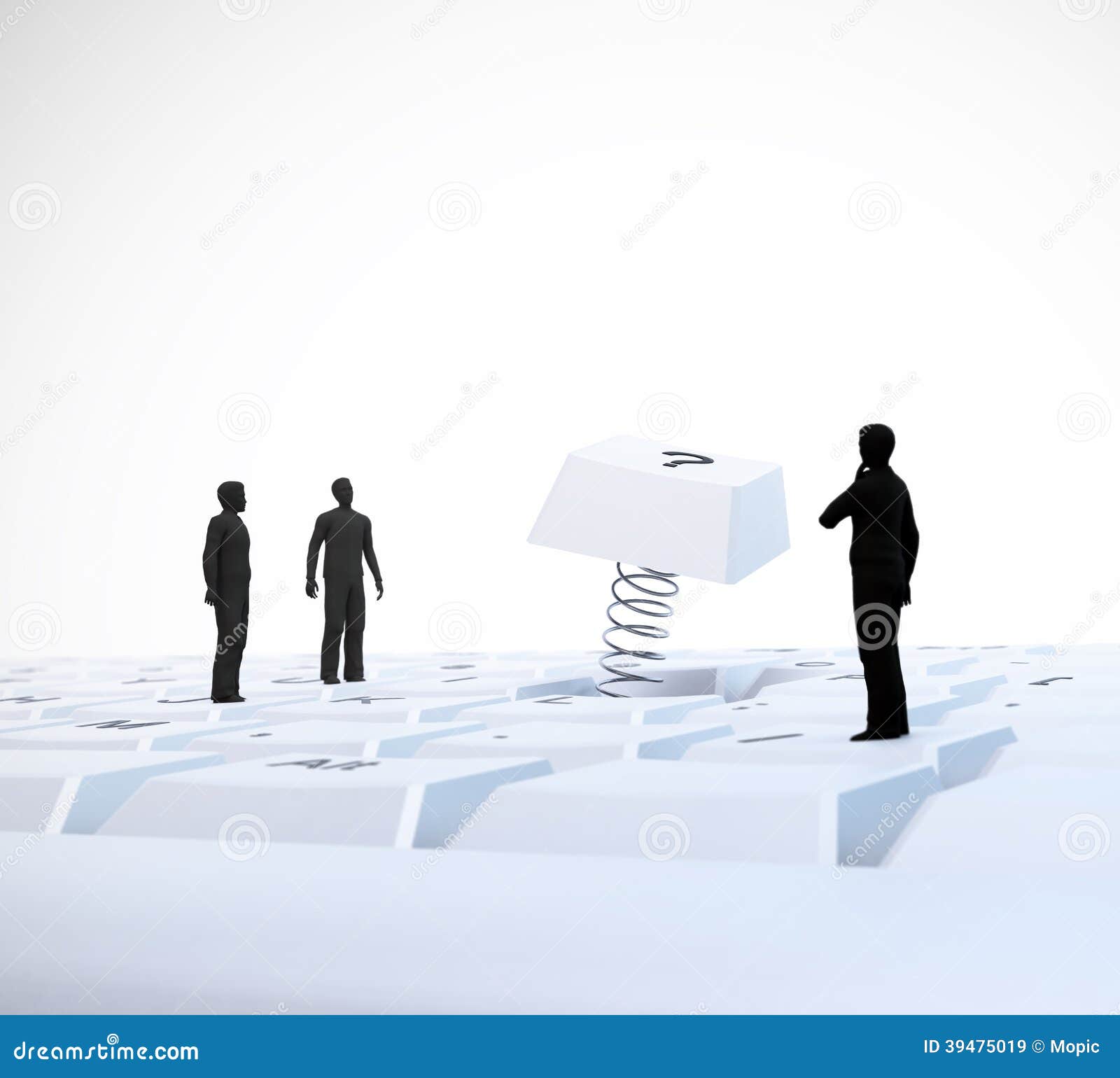 Tiny People Standing on a Keyboard Stock Illustration - Illustration of ...