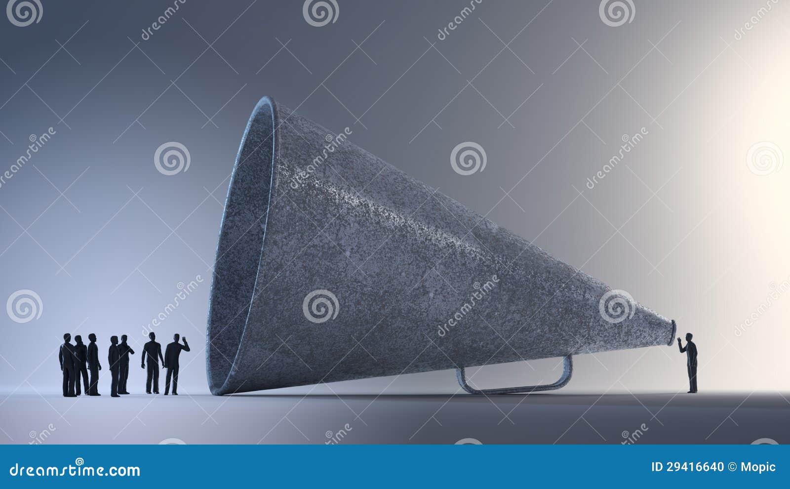 Tiny People Using a Vintage Megaphone Stock Photo - Image of power ...
