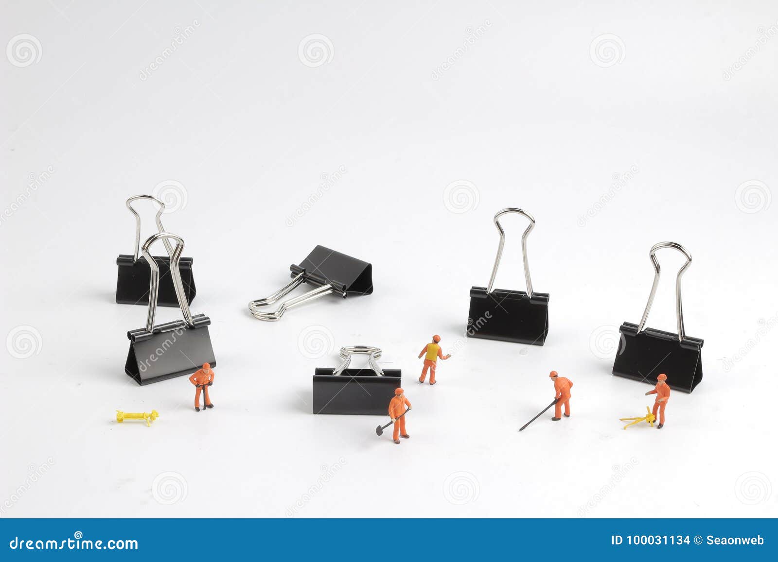 Tiny People Workers Occupation Isolate White Board Stock Photo - Image ...