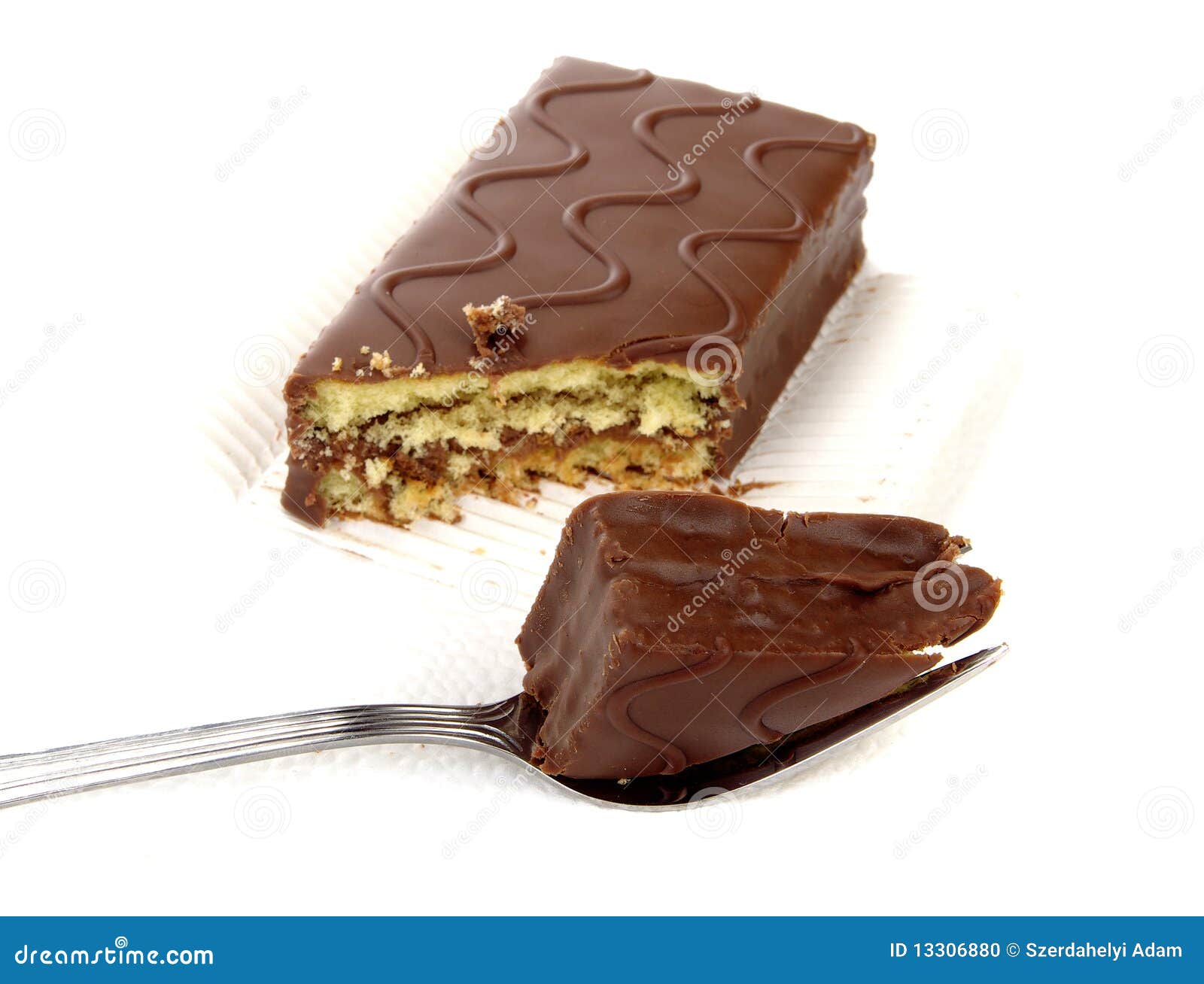 Tiny Piece of Cake on Fork stock photo. Image of cake - 13306880