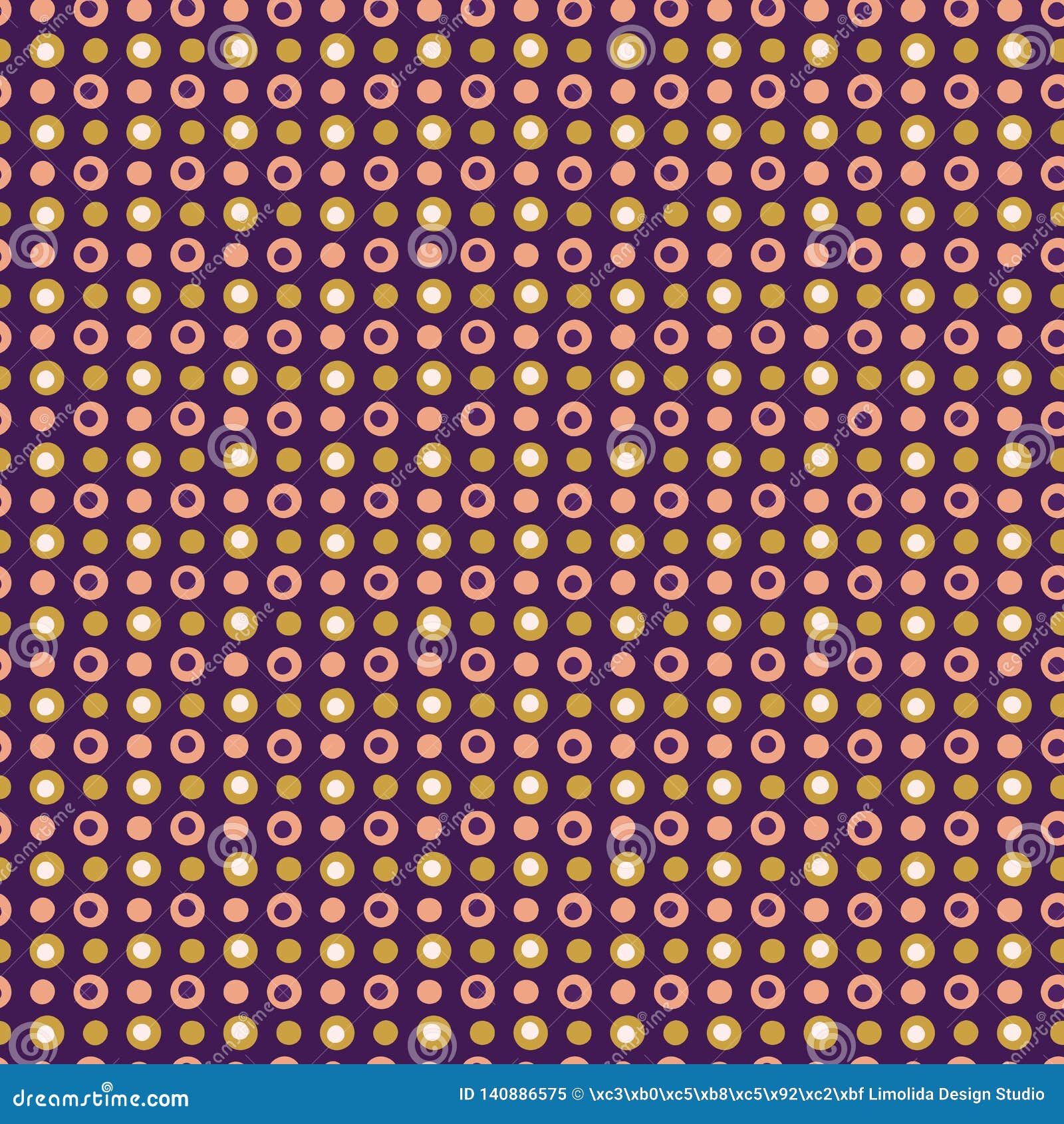 Tiny Polka Dot Stripes Pattern. Seamless Repeating. Hand Drawn Vector ...