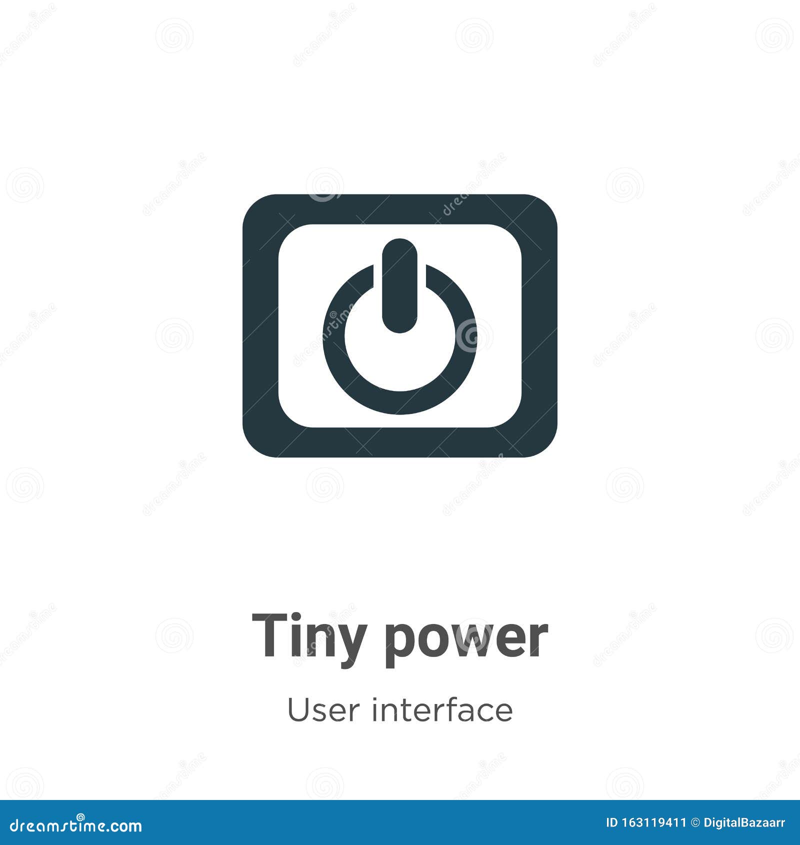 Tiny Power Vector Icon on White Background. Flat Vector Tiny Power Icon ...