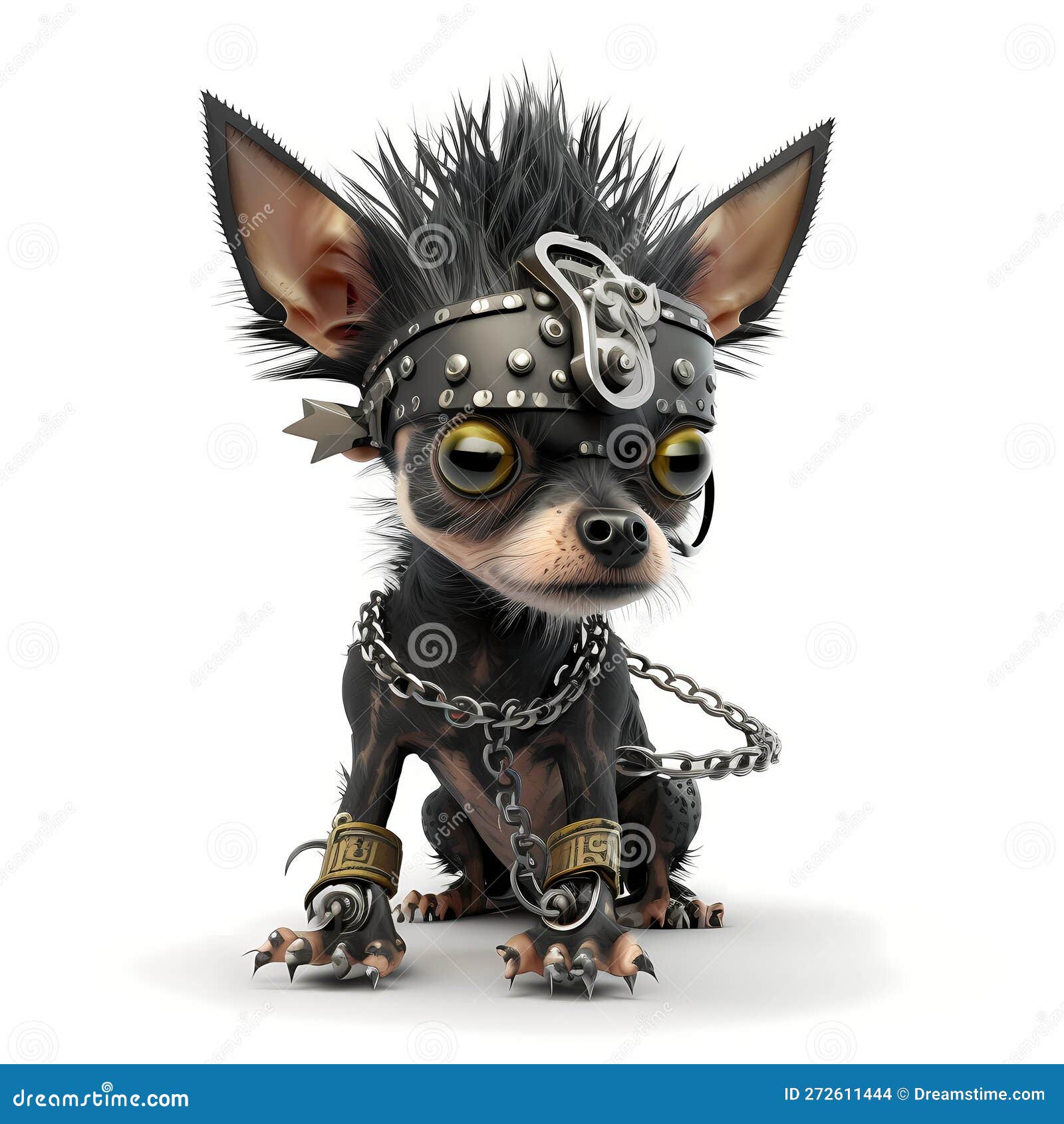 Tiny Punk Monster Dog. Generative AI Stock Illustration - Illustration ...