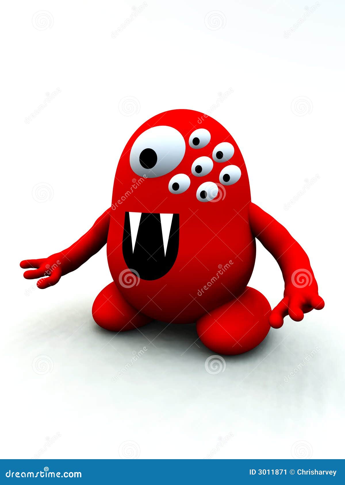 Tiny Red Monster 9 stock illustration. Illustration of creature - 3011871