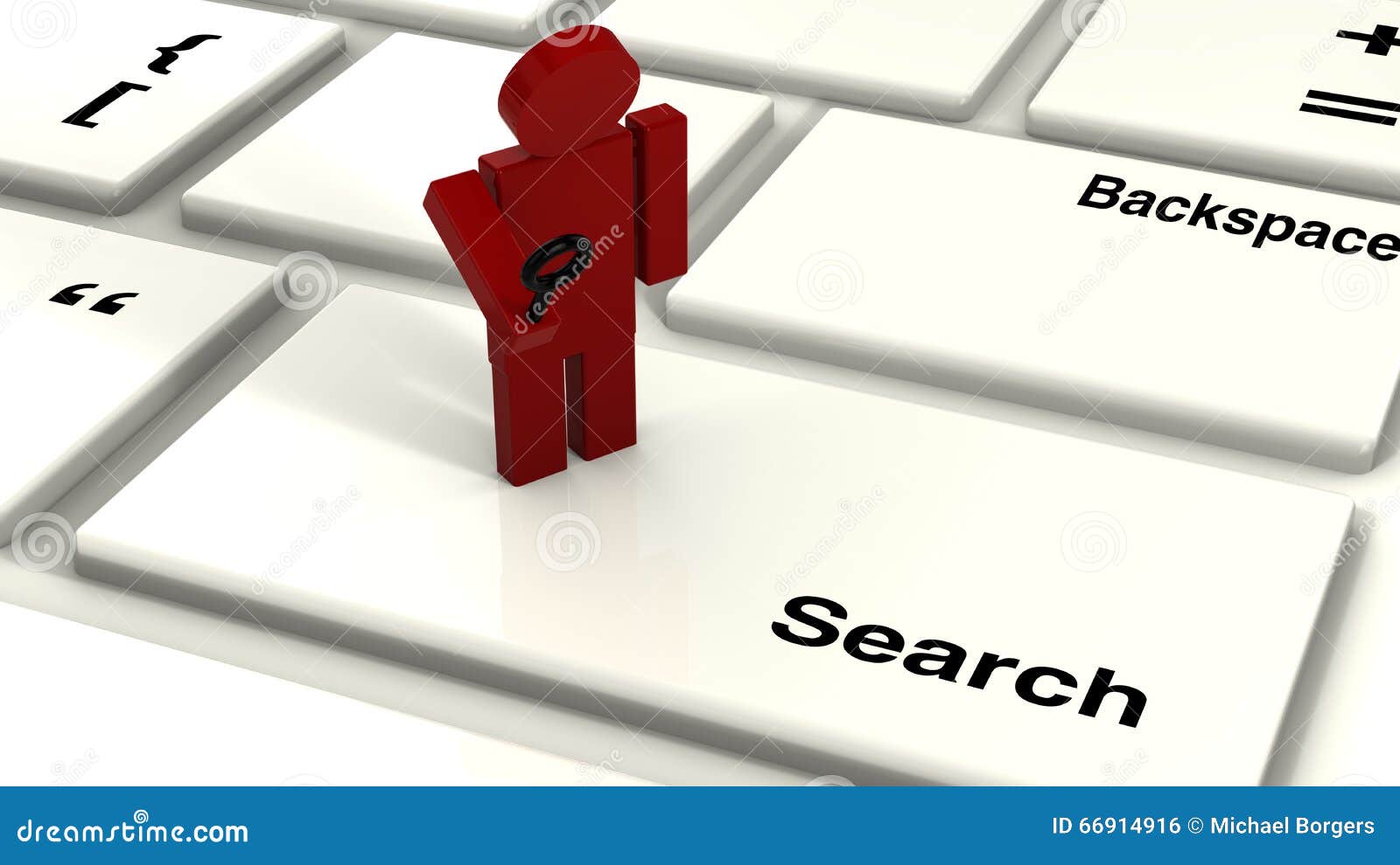 Tiny red search guy stock illustration. Illustration of look - 66914916