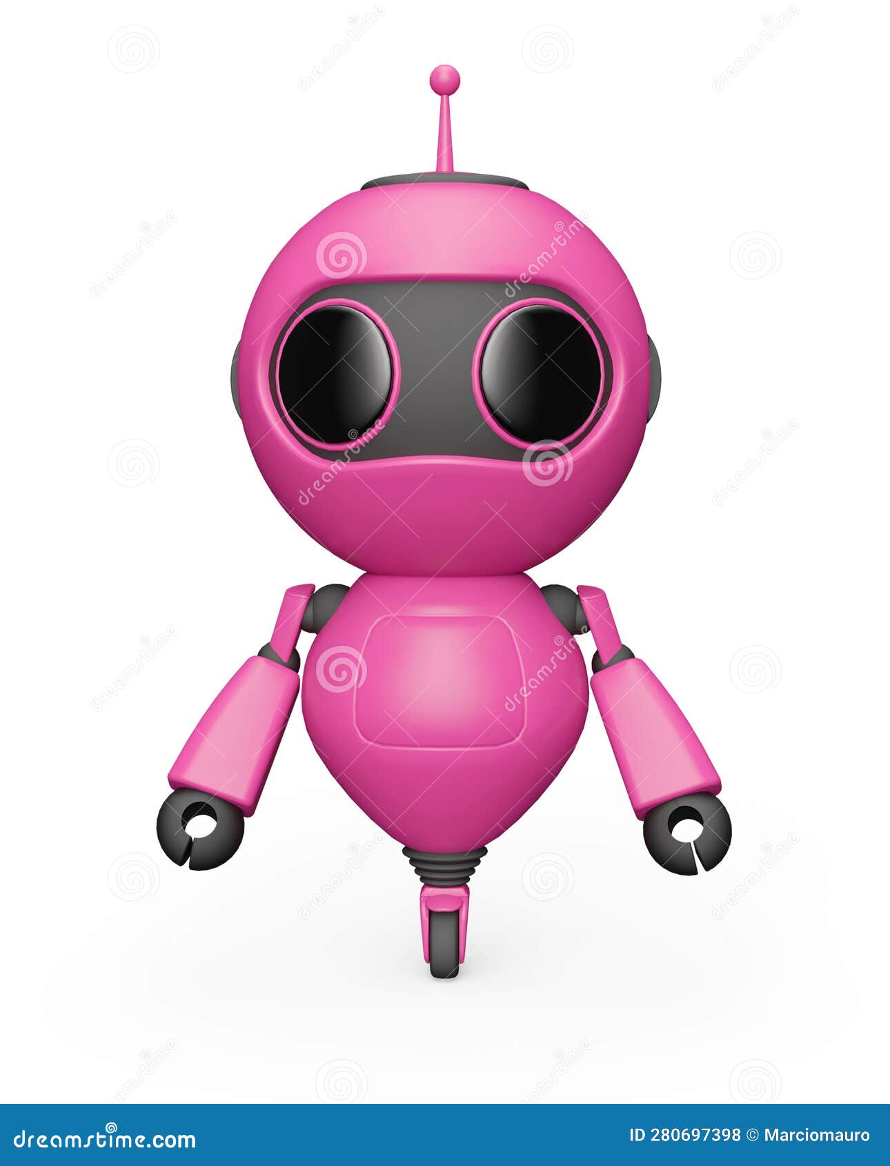 Tiny Robot in White Background Stock Illustration - Illustration of ...