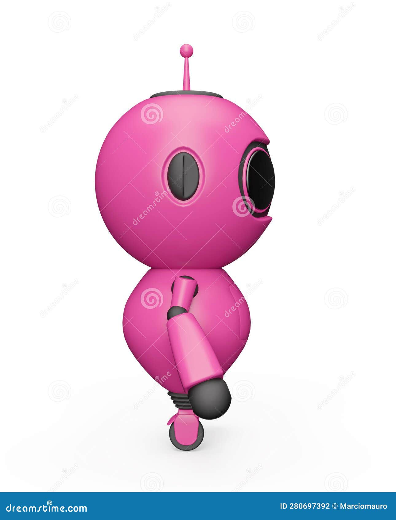 Tiny Robot in White Background Side View Stock Illustration ...