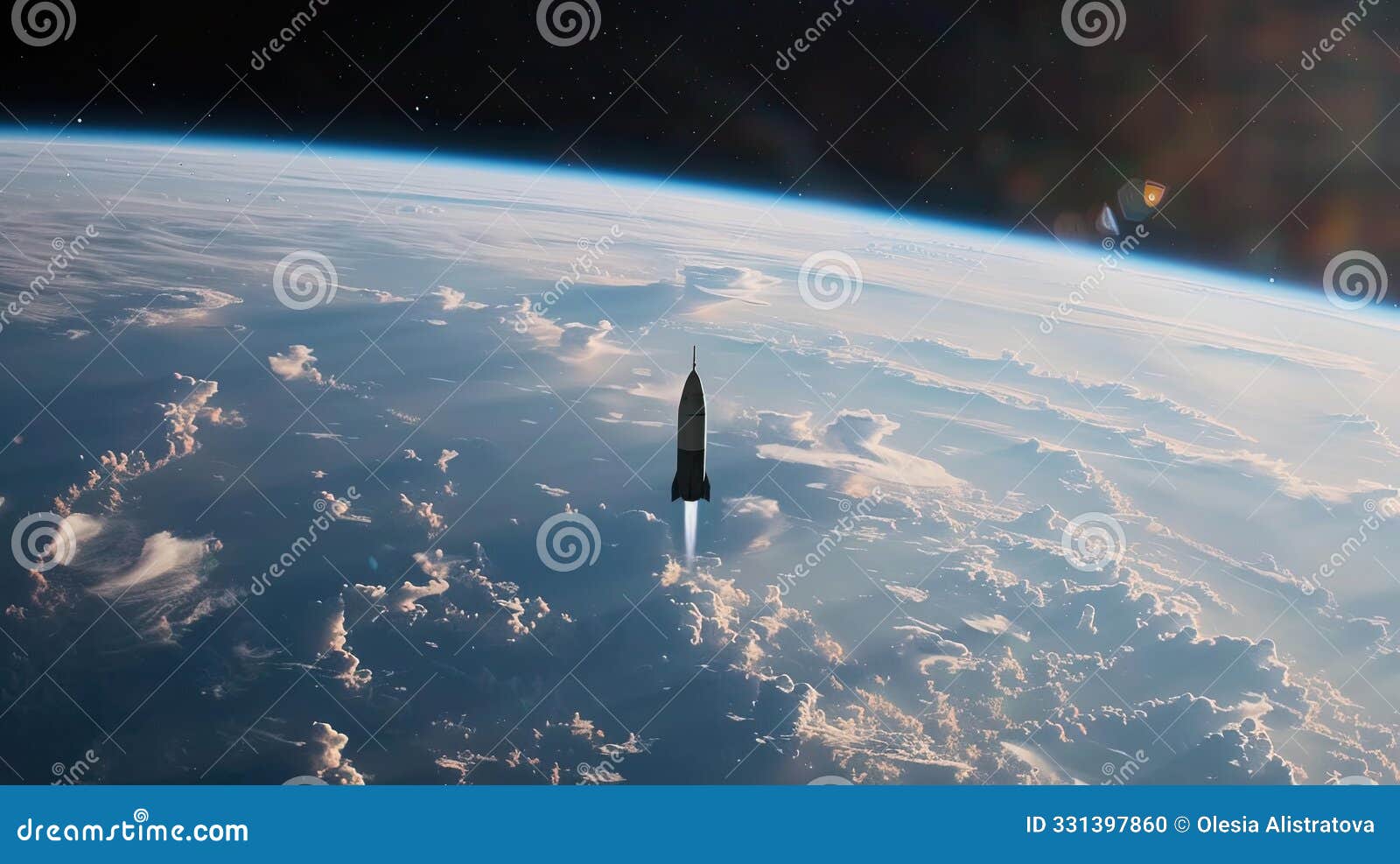 Tiny Rocket Launching From An Open Cardboard Box, Against A Yellow ...