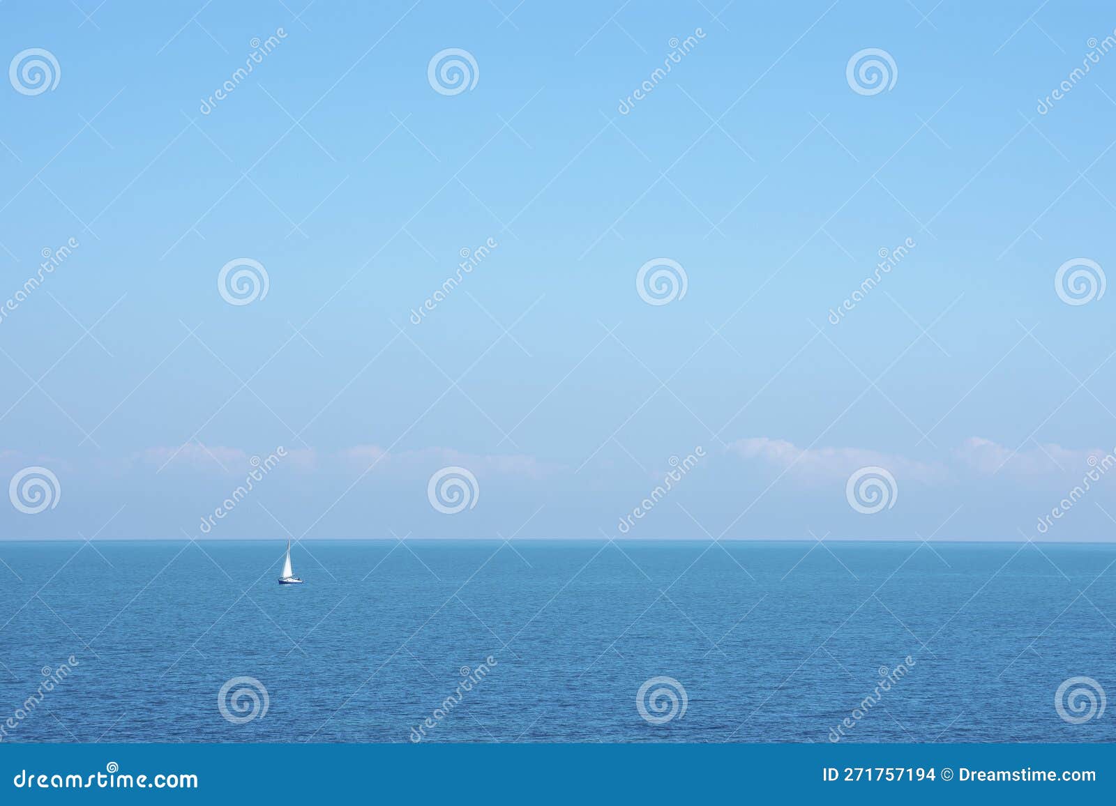 Tiny Sailboat on the Empty Sea Stock Photo - Image of infinity ...