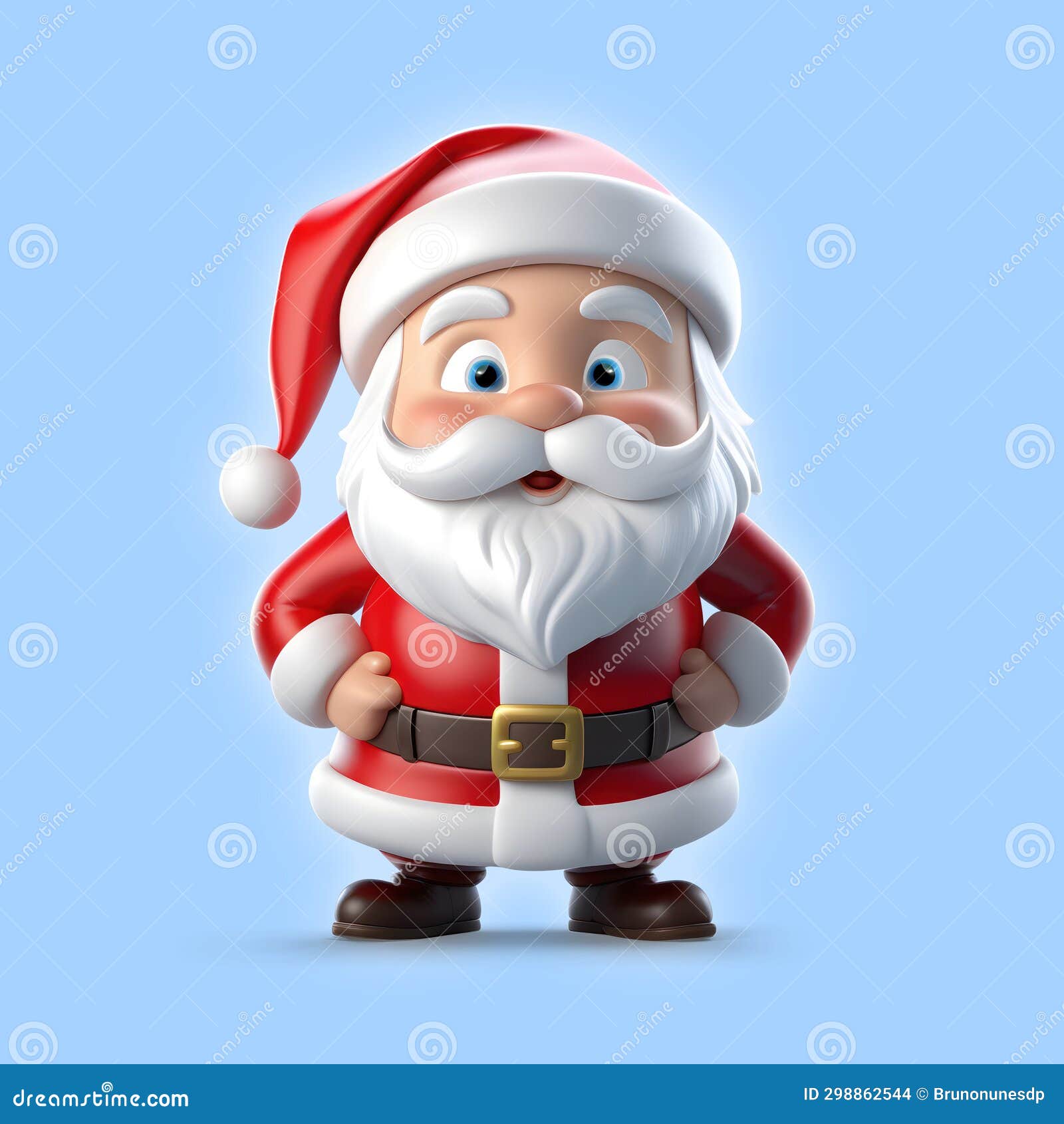 A Tiny Santa Claus Full Body 3d Isolated on a Blue Background Stock ...