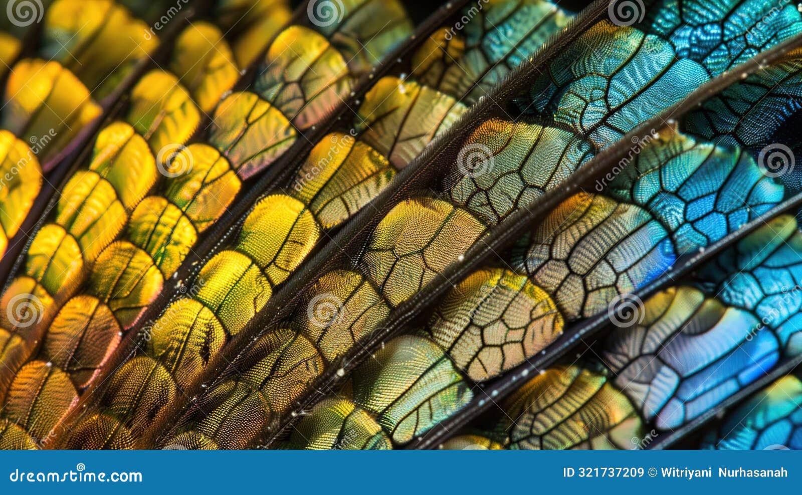 The Tiny Scales on a Butterfly Wing Catch the Light, Creating a ...