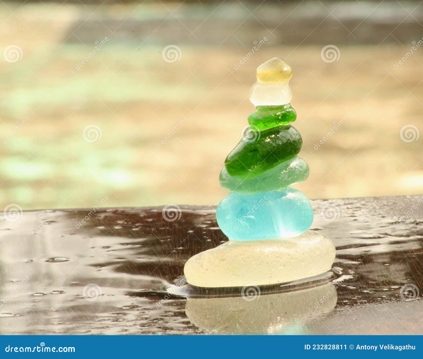 Tiny Sea Glass Pebbles Balancing Stock Image - Image of regenerate ...