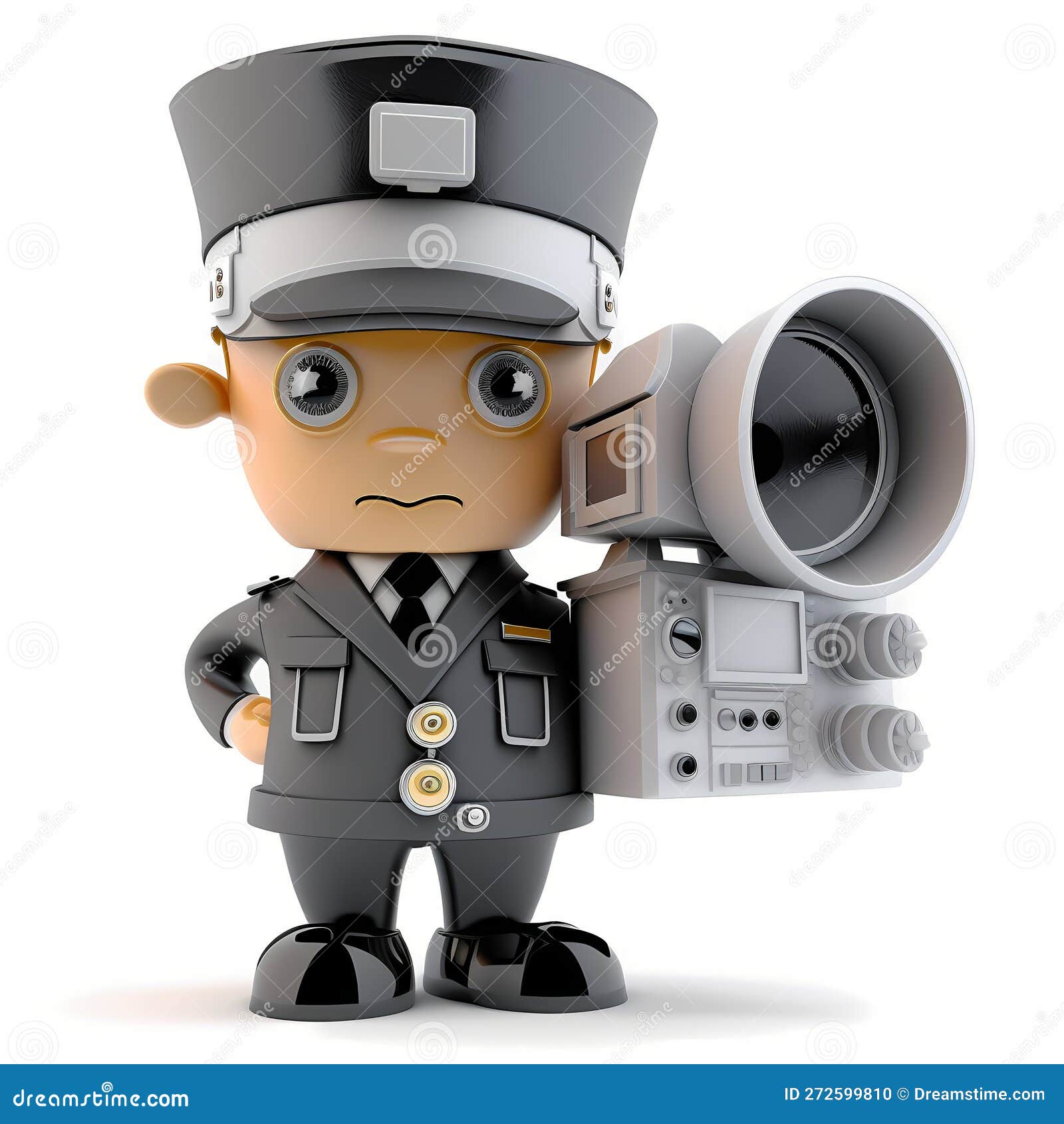 Tiny Security Guard. Generative AI Stock Illustration - Illustration of ...