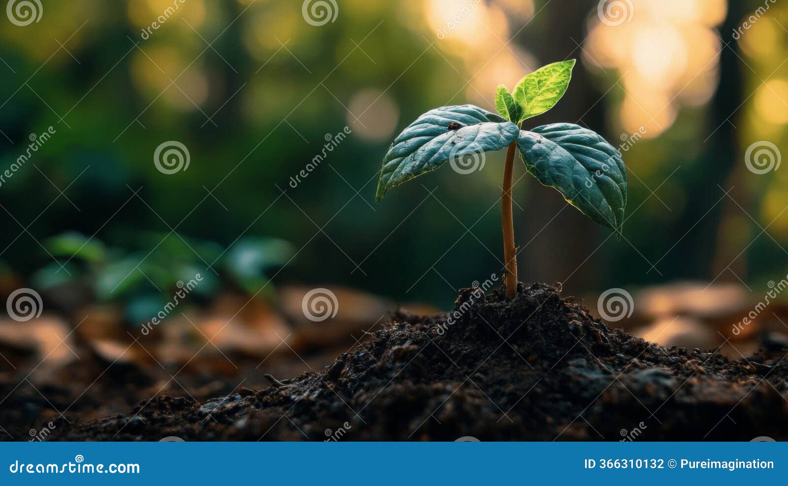 Tiny Seedling Growing In Potted Plant On Wooden Surface With Copy Space ...